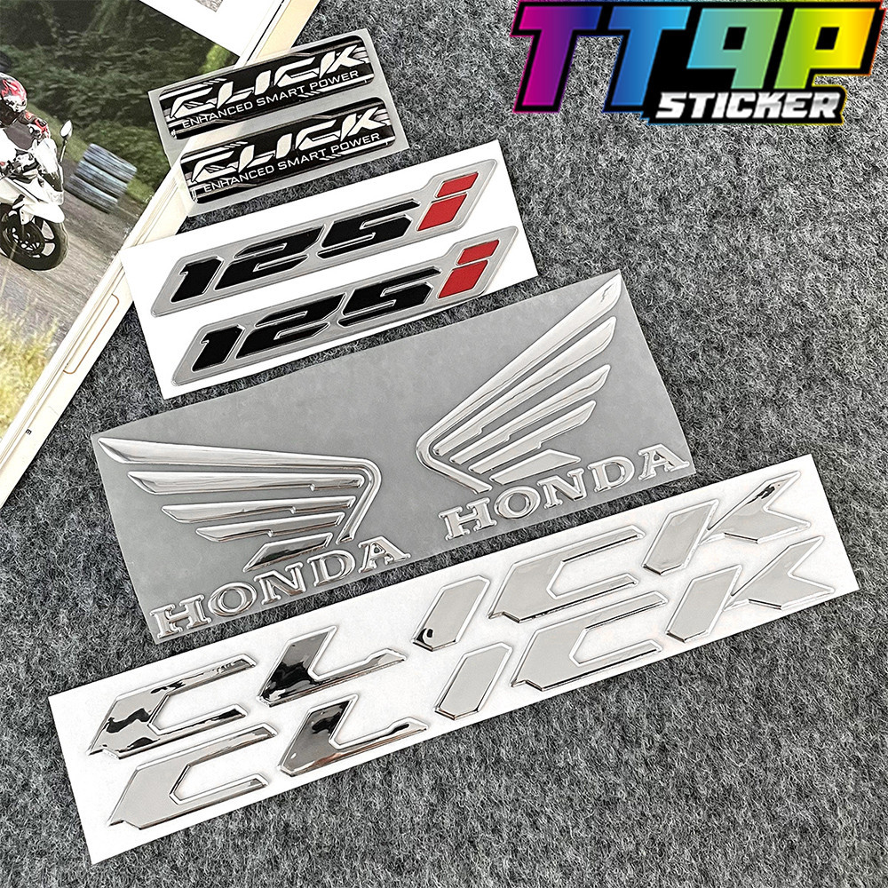 8pcs/Set 3D Honda Click 125i V3 V2 Emboss Letter Hard Emblem Badge ...