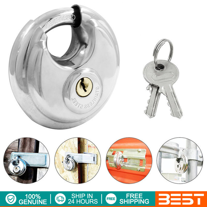 Disc Lock With 2 Keys Stainless Steel Anti Theft Large Round Disc ...