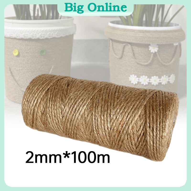 100m Natural Jute Hemp Rope 2mm Jute Twine Rope For Birthday Party Gift ...