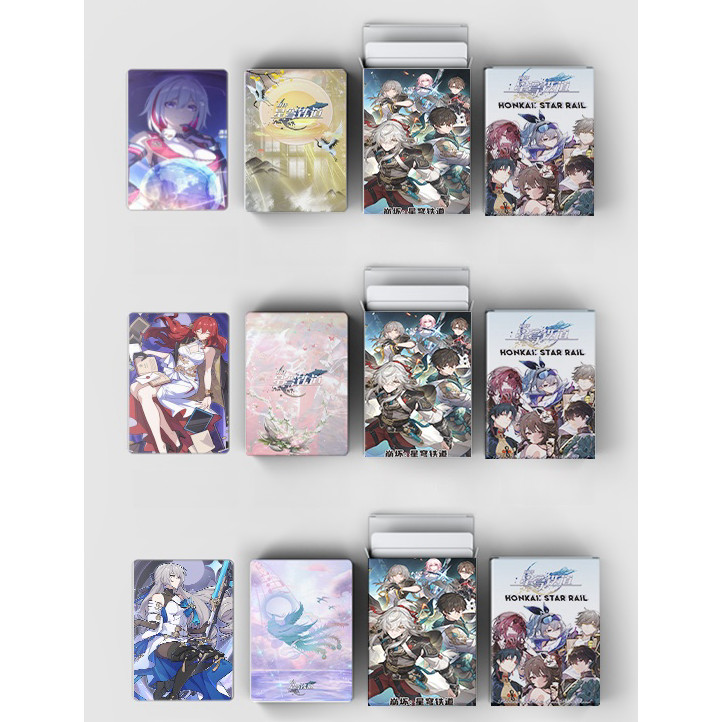 50-55pcs Honkai: Star Rail Hologram Laser Lomo Cards Aventurine Jingliu ...