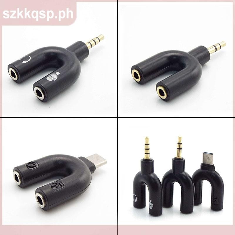 3.5mm Jack Microphone Converter Audio Adapter Headset Headphone Mic ...