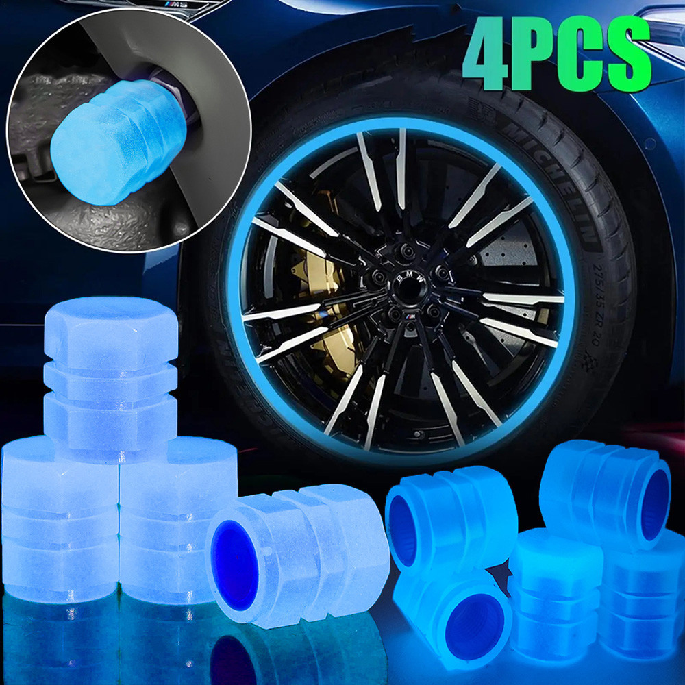 Luminous Tire Valve Cap - Waterproof, Dust Proof, Night Glowing - Valve ...