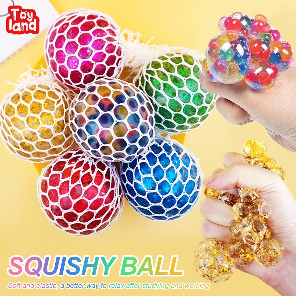 Mesh Squish Ball Squeeze Ball Release Stress Funny Anti-Stress Squishy ...
