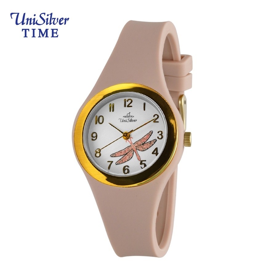 UniSilver TIME Women's Analog Firefly Nude / White Rubber KW4504-2014 ...