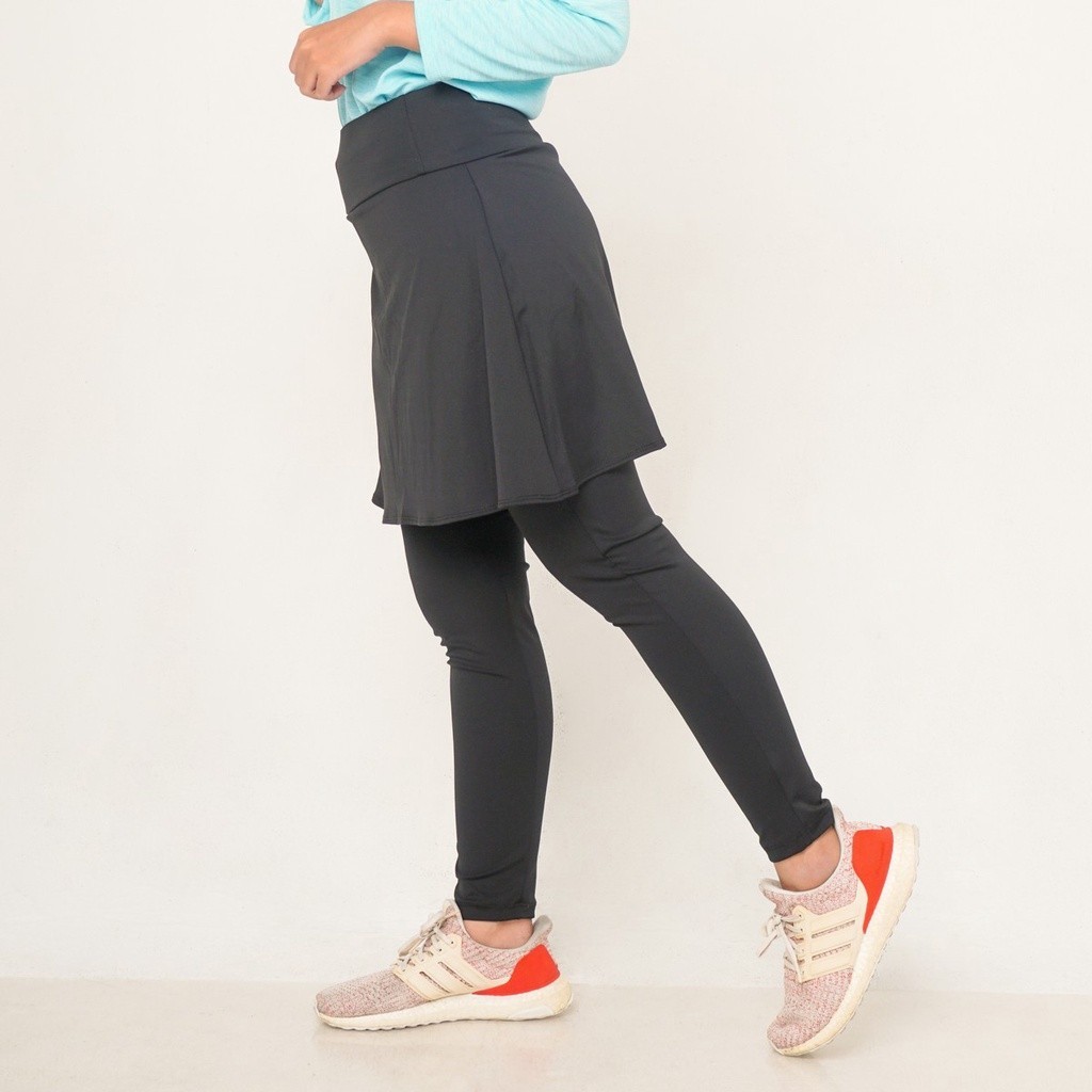 HW FBS Black Muslimah Short Skirt Leggings High Waist Leggings Premium ...