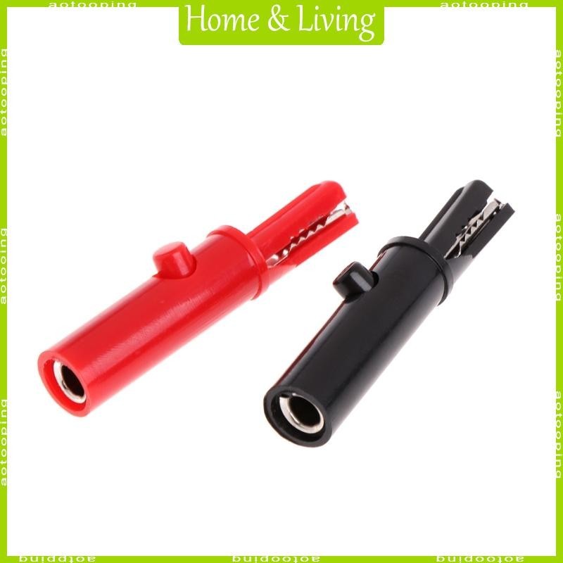 AOTOO 2 Pieces Alligator Clips with Button Plastic Terminal Test Clamps ...