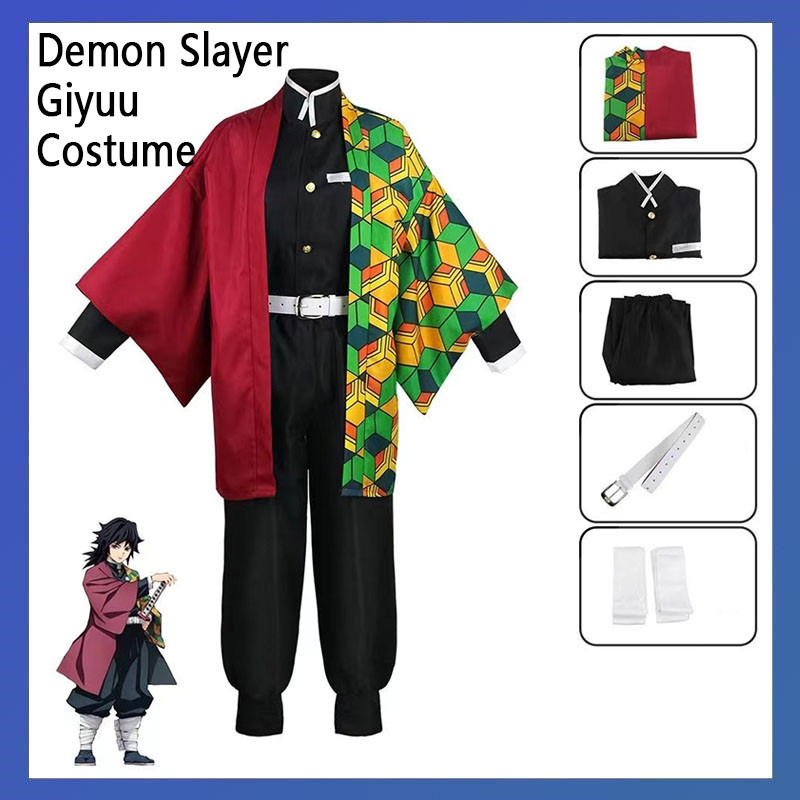 Demon Slayer Kimetsu Giyuu Cosplay Costume Uniform Clothes For Adult ...
