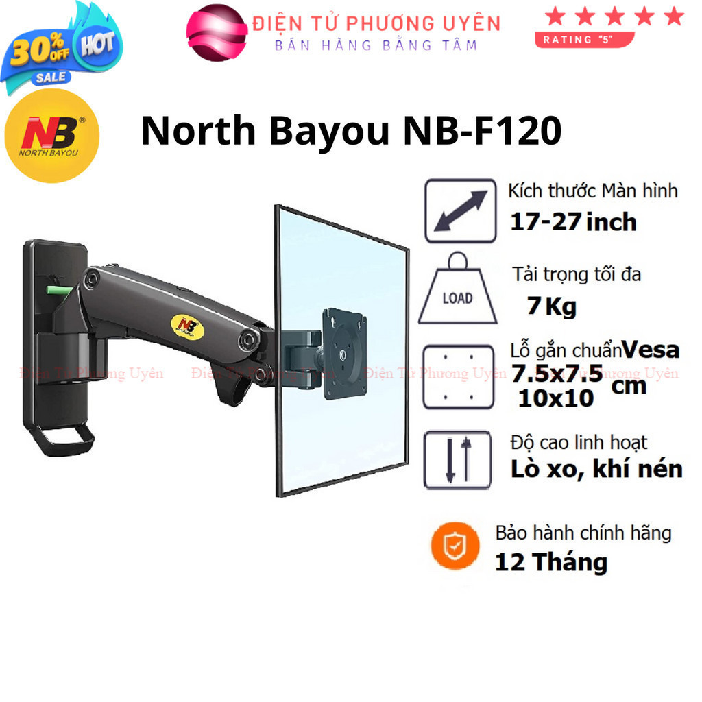 Sku272 - Wall-mounted computer monitor Arm NB-F120, F150, F425, 17-32 ...