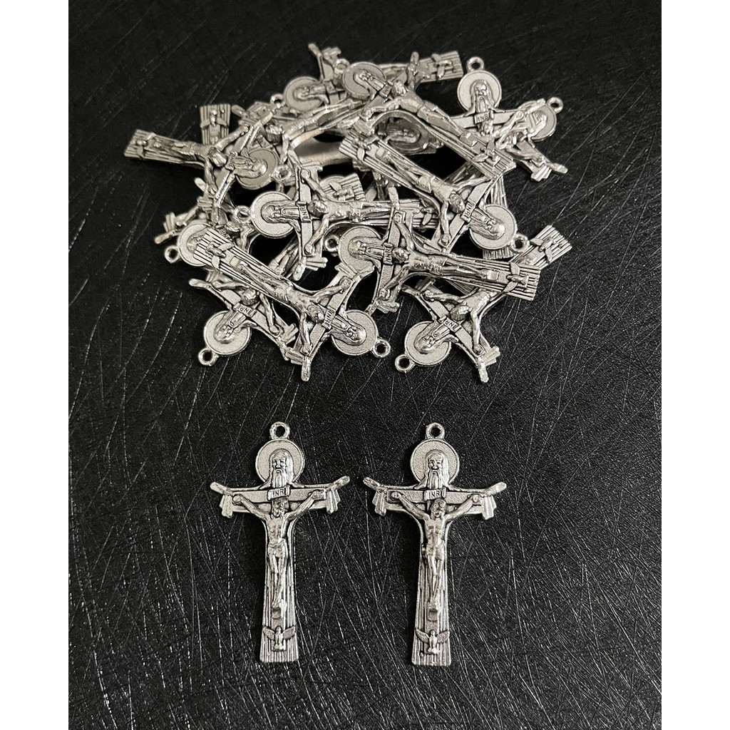 2 Sizes Holy Trinity Crucifix with God Father Cross Pendant Charms for ...