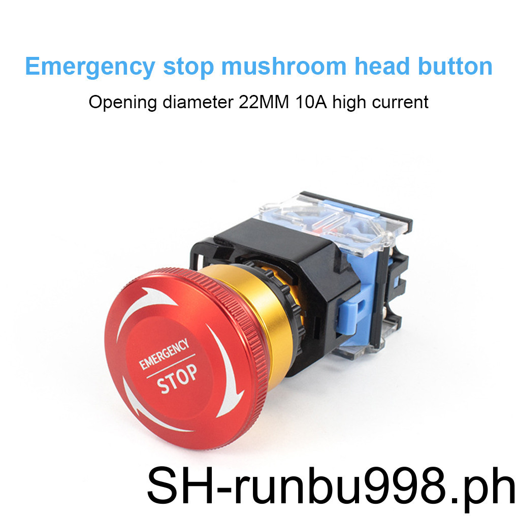 Metal 22mm 10A Metal Emergency Stop Pushbutton Switches Self-Locking ...