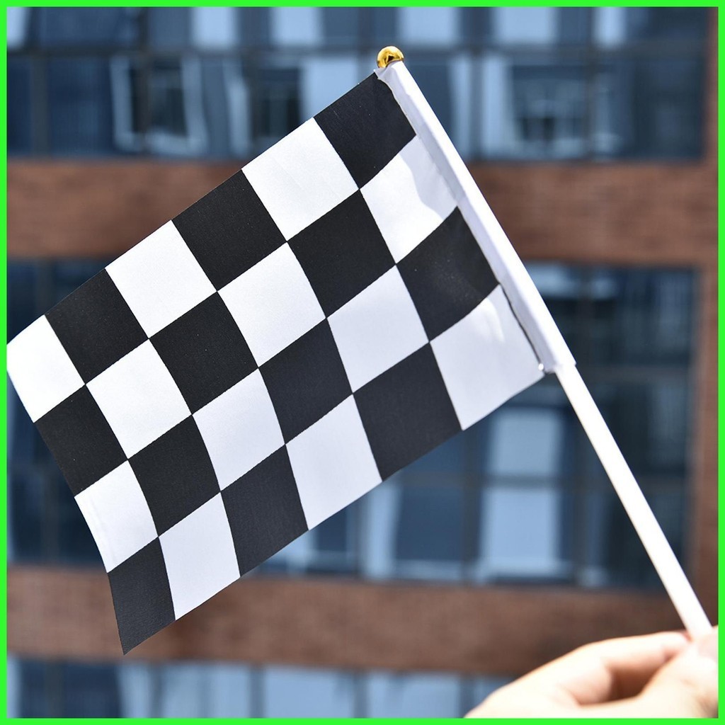 Checkered Flag Banner Racing Pennant Hand Stick Flag 10 pcs Racing ...