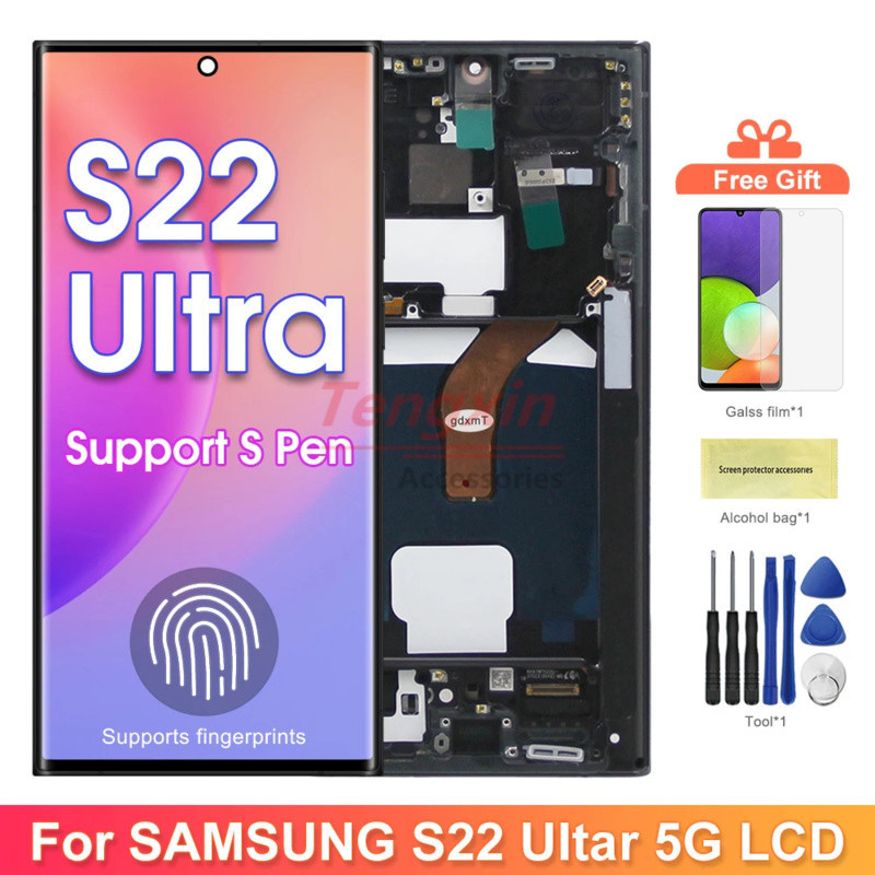 Amoled S22 Ultra Dispaly Screen for Samsung Galaxy S22 Ultra 5G S908B ...