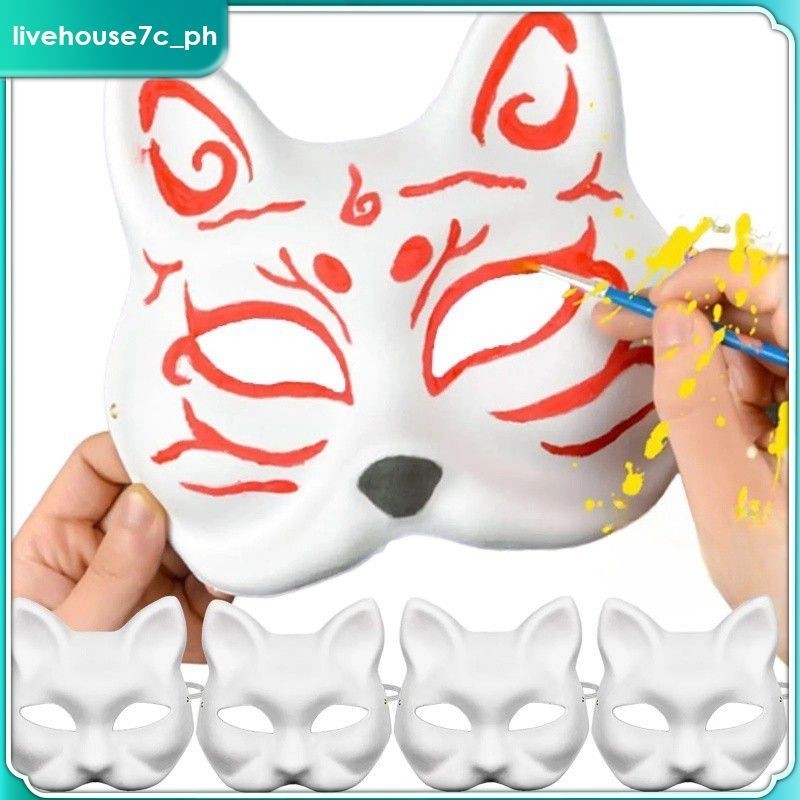 DIY Hand Painted Fox Face Mask,White Mask Unpainted,Halloween Party ...