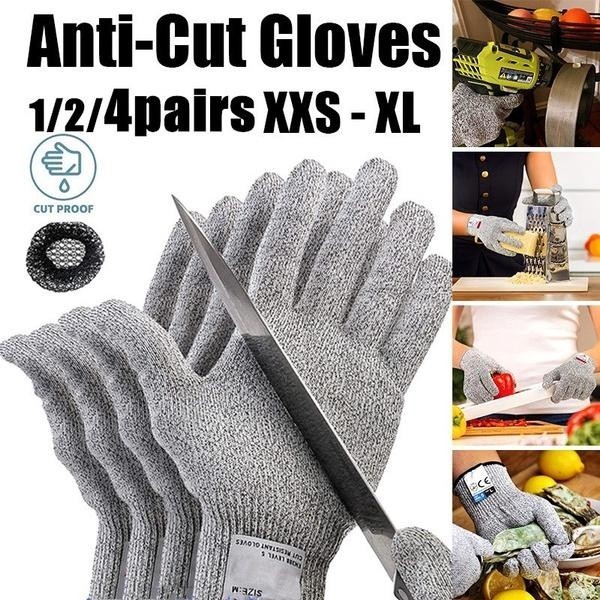 Grade 5 Cut Resistant Gloves Kitchen HPPE Scratch Resistant Glass Cutting Safety Protection for ...