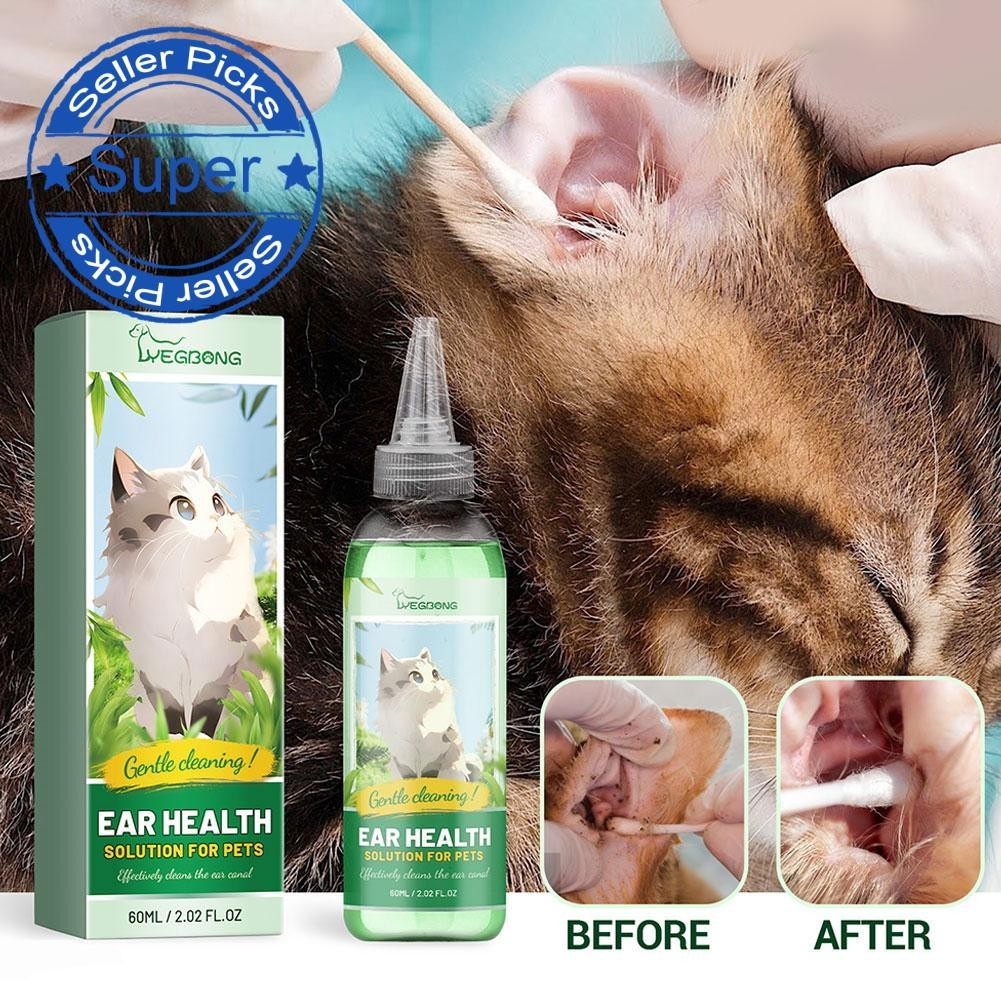 Gentle Aloe Ear Drop Itch Relief Odor Removal Pet Ear Cleansing Liquid ...