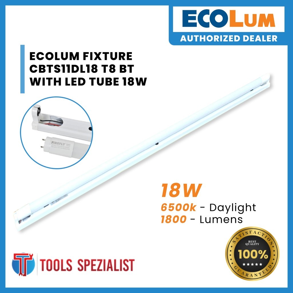 ECOLUM FIXTURE CBTS11DL18 T8 BT WITH LED TUBE 18W | Shopee Philippines