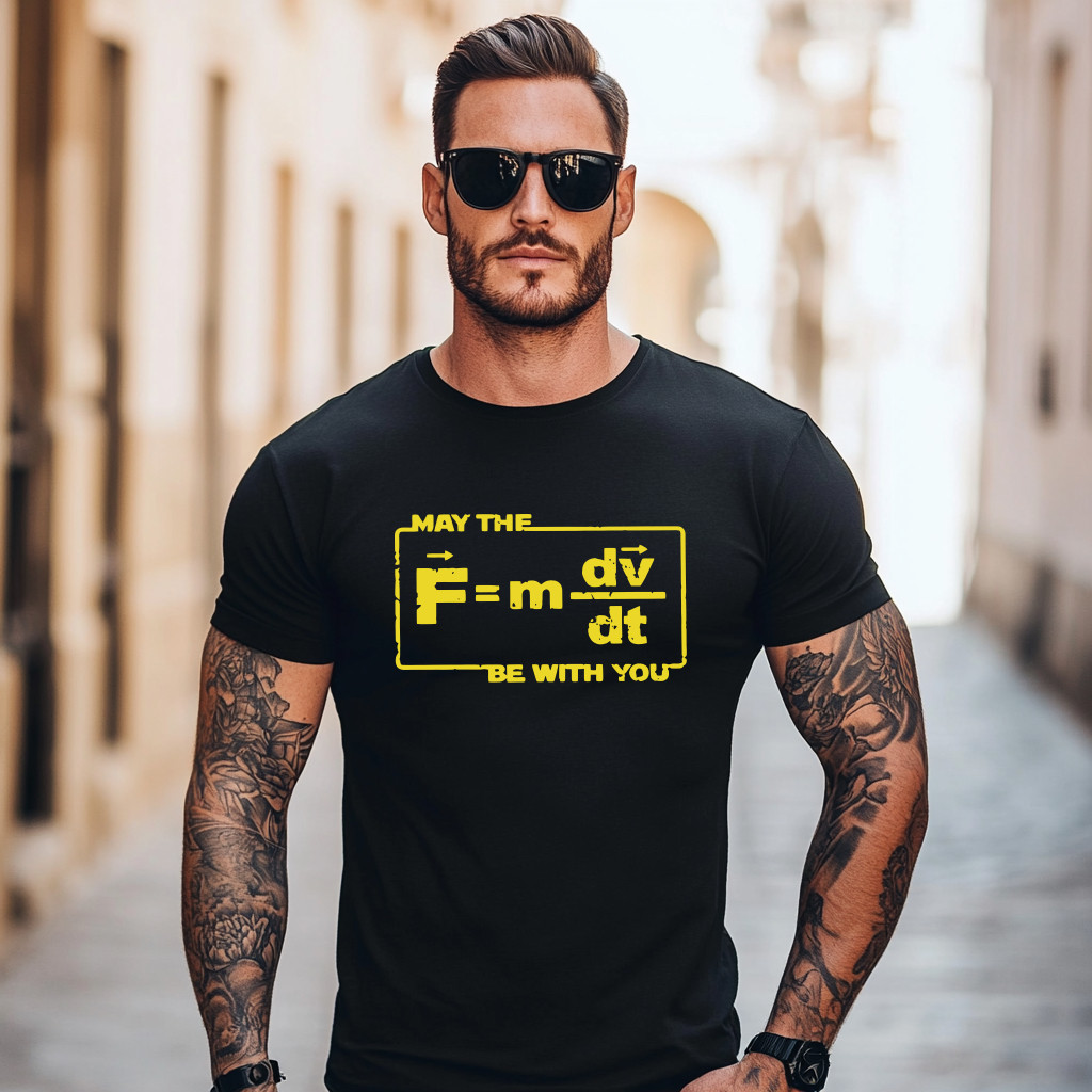 Oversized May The Force Star Equation Funny Space Physics Humor Wars T ...