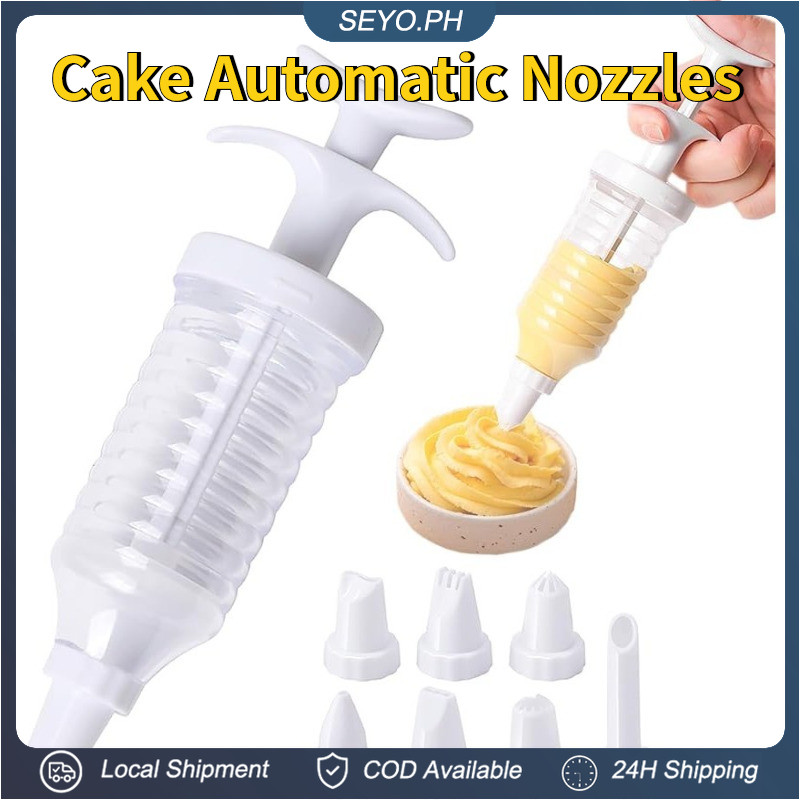 Cakes Dessert Icing Piping Kit Automatic Nozzles Creaming Tool Biscuit ...