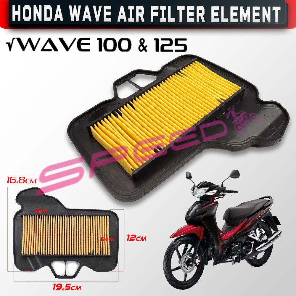 Motorcycle Air Filter for WAVE125 XRM125 XRM TRINITY RS125 WAVE100 WAVE ...