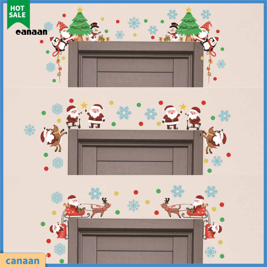 canaan| Door Corner Decorations Festive Santa Door Frame Sticker for ...