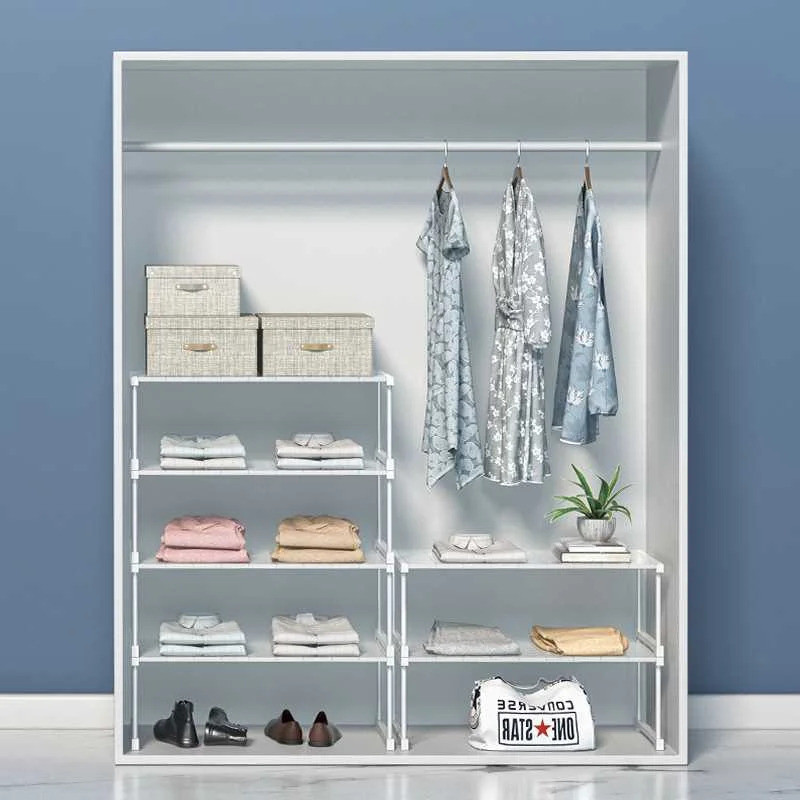 Adjustable Wardrobe Partition Shelf Divider Storage Rack Kitchen Under ...