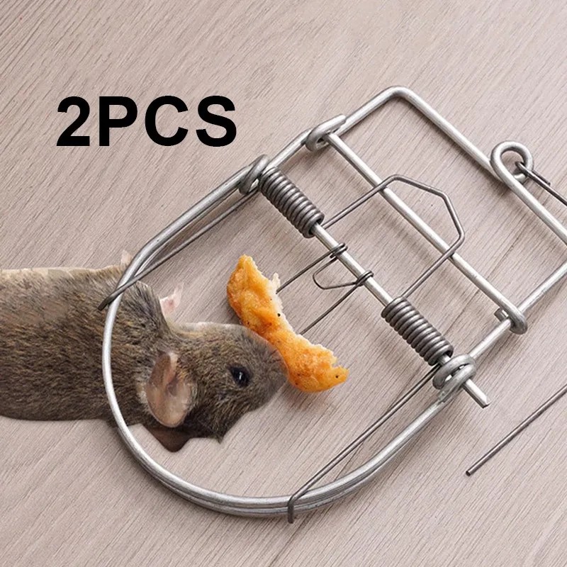2pcs Large Stainless Steel Round Mouse Traps Iron Reusable Outdoor ...