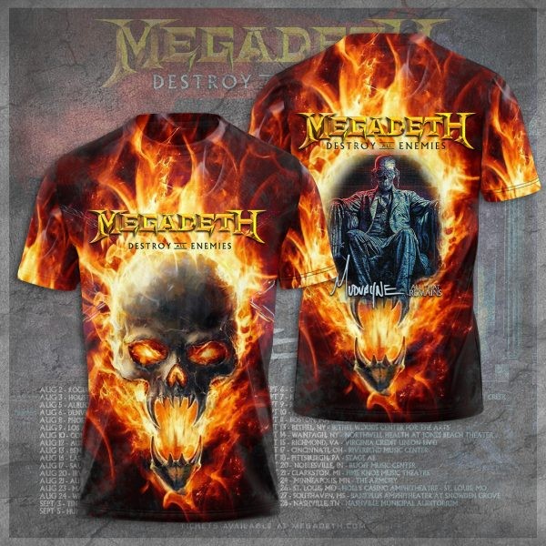 New Rock Band Megadeth 3D Print t shirts Fashion Men/Women Hip Hop ...