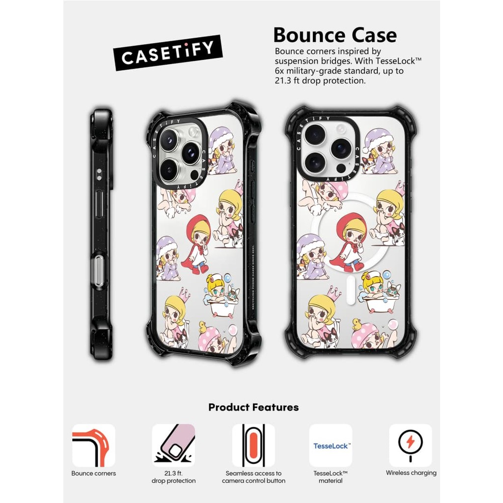 CASETiFY X molly Stickers Case Magnetic suction Hard Acrylic Back For ...