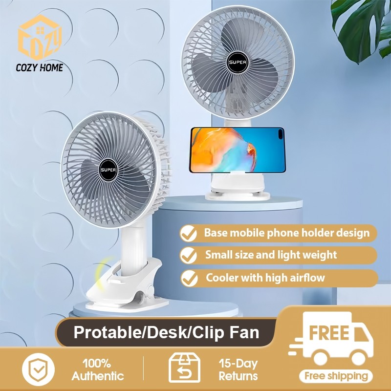 CozyHome Clip Fan With Stand Electric Fan 2-Speed Wind Desk Fan Clip ...