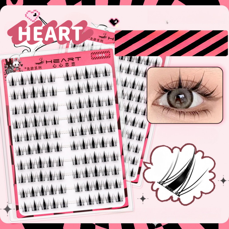 HEART False Eyelashes 10 Rows Large Capacity Comics Segmented Self ...