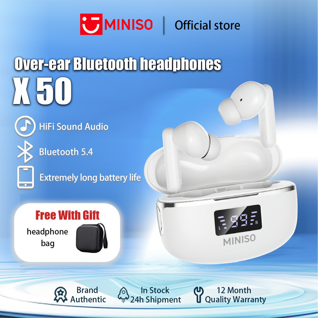 MINISO X50 AI Bluetooth Headphones Hi Fi Stereo Bluetooth 5.4 ENC ...