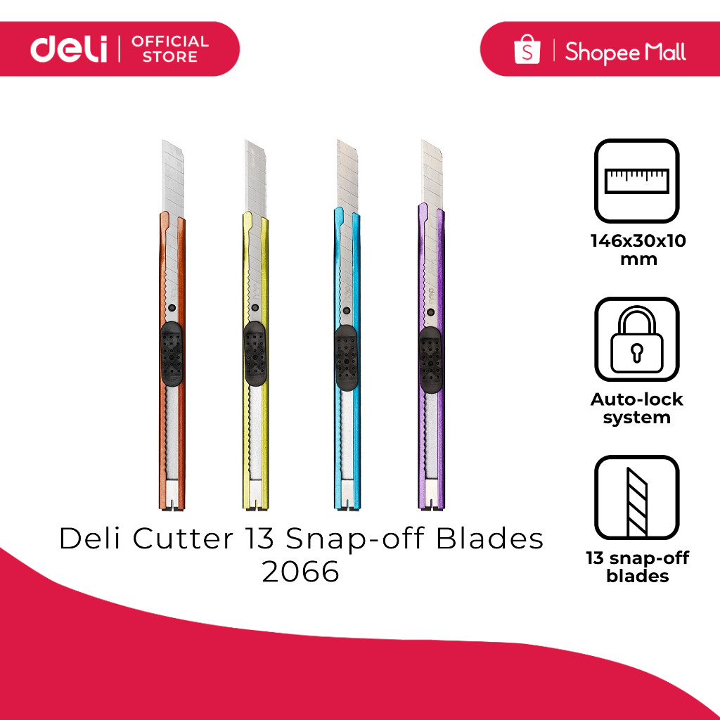 Deli 2066 Cutter 13 Snap-off Blades | Shopee Philippines