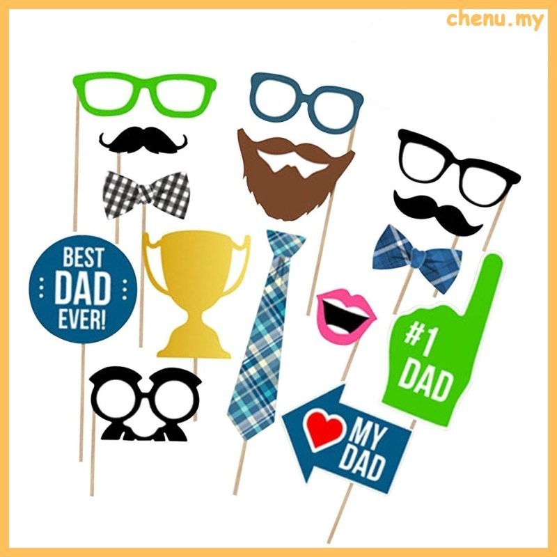 15 Pcs/set Photo Booth Props Father's Day Backdrop Fathers Decoration ...