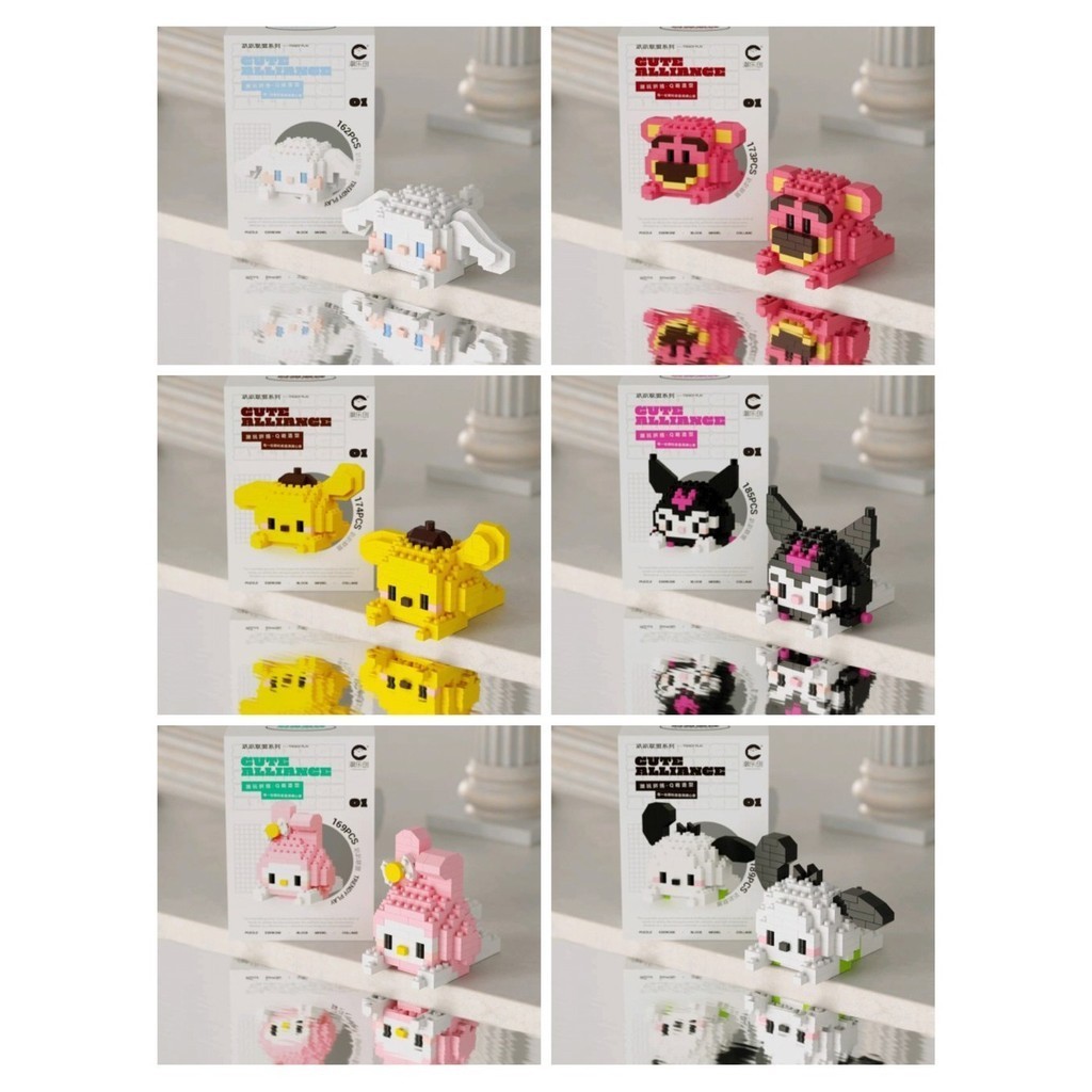 K.V Toy Brick 朝乐创 Mini Kuromi, Winnie, Tom Series Block | Shopee ...