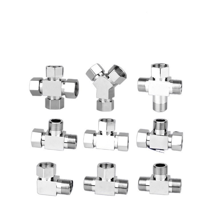 ∞Three-way joint 4 water divider full copper movable joint inner and ...