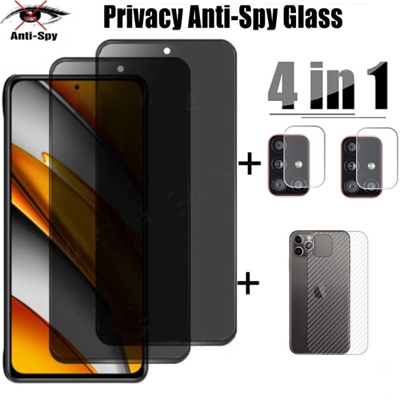 4in1 Anti-Spy Privacy Tempered Glass for Vivo Y04 Y19S Y36 Y27 Y17s Y18 Y18E Y03 Y02 Y02a Y27s ...