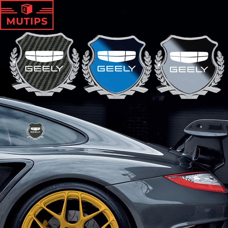 Geely Car 3D Metal Badge Sticker Carbon Fiber Texture Emblem Auto Body ...