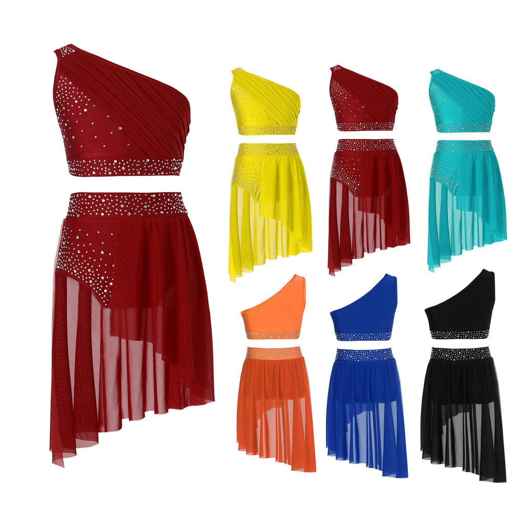 Yeahdor Girls' 2 Pieces Dance Outfit Hip Hop Jazz Modern Dance Costume ...