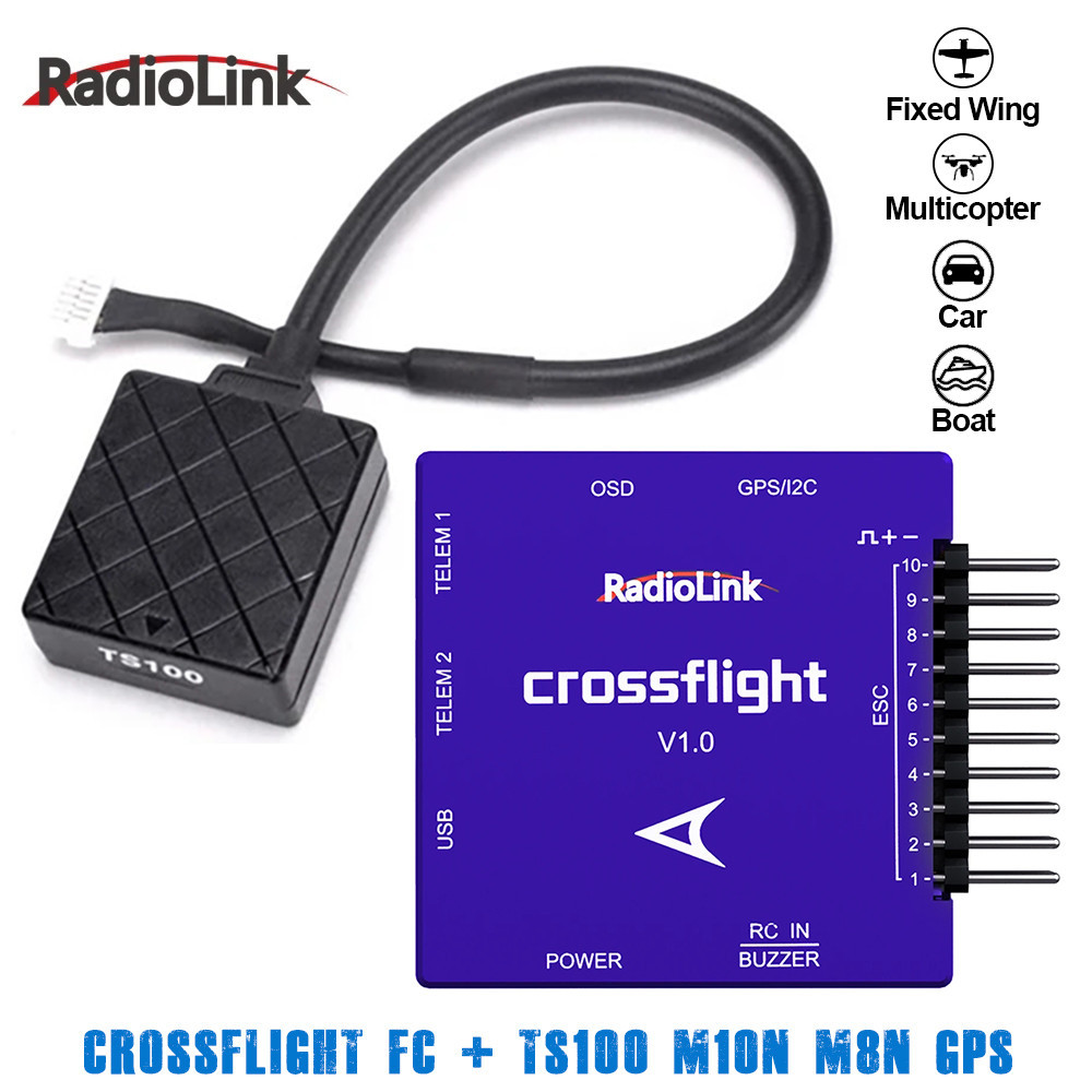 Radiolink Crossflight Flight Controller 2-12S 10 PWM FC wih OSD TS100 M10N M8N GPS | Shopee ...