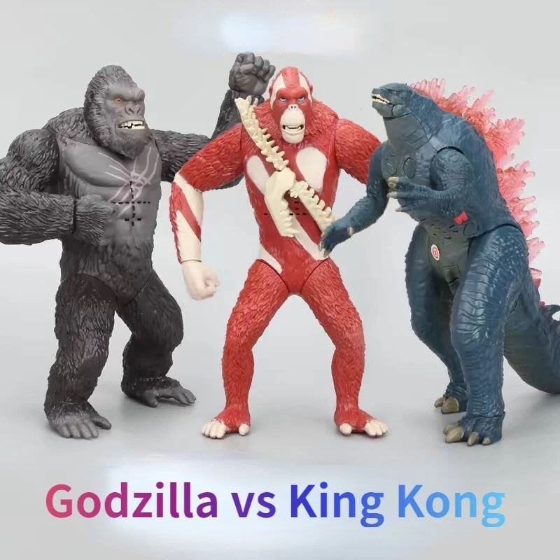 18CM Godzilla VS Kong Movable Joint Model Toy Godzilla Dinosaur Scar King Q Version Action ...
