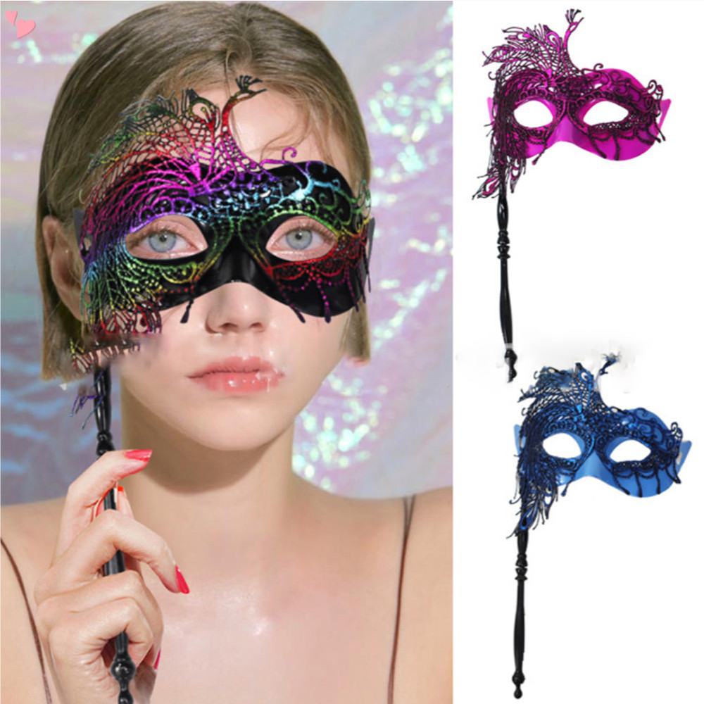 Masquerade Mask with Stick Venetian Mask Mardi Gras Decorations for ...