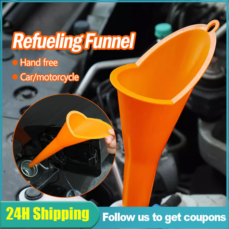 Car Refueling Longer Funnel Anti-splash Plastic Auto Long Mouth Oil ...