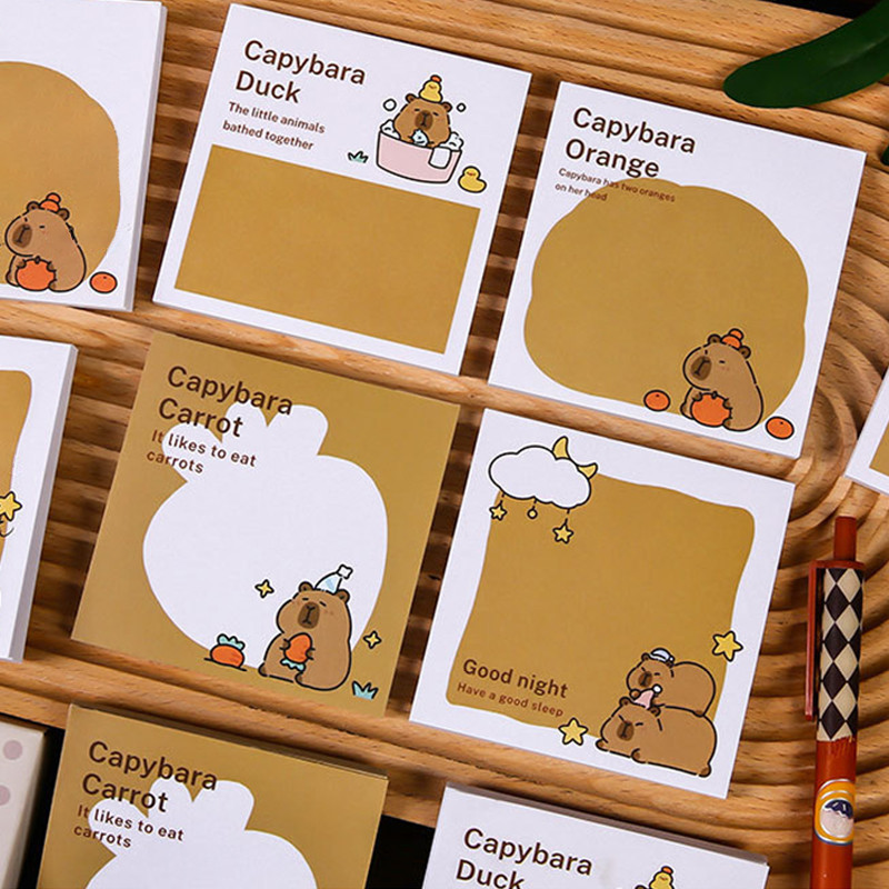 50 Sheets Creative Cartoon Capybara Series Sticky Notes Student ...