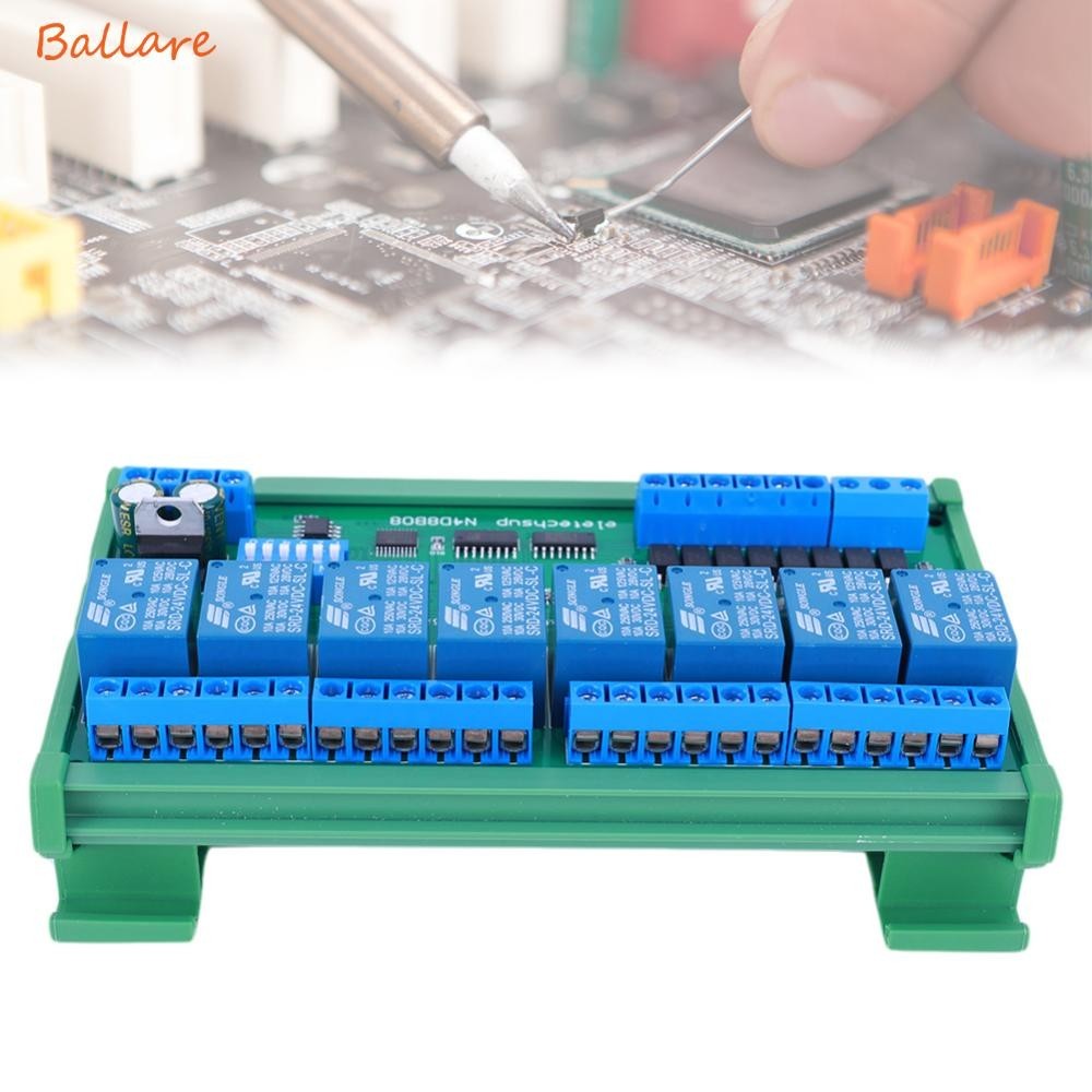 (2024-bel)DC 12V 24V 8CH UART RS485 Relay Module DIN35 C45 Modbus RTU ...