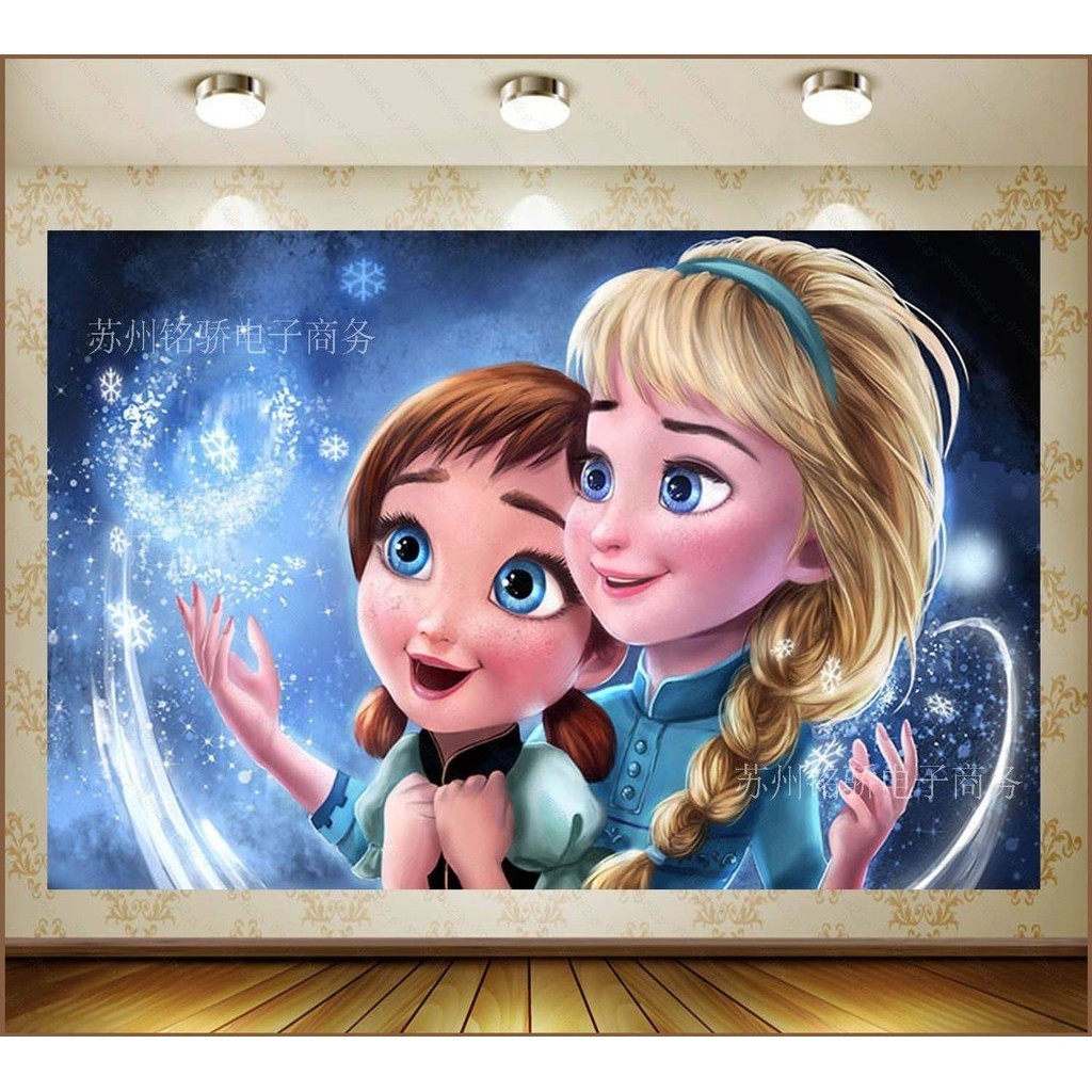 sy Frozen Princess Elsa Anna Birthday theme backdrop banner party ...