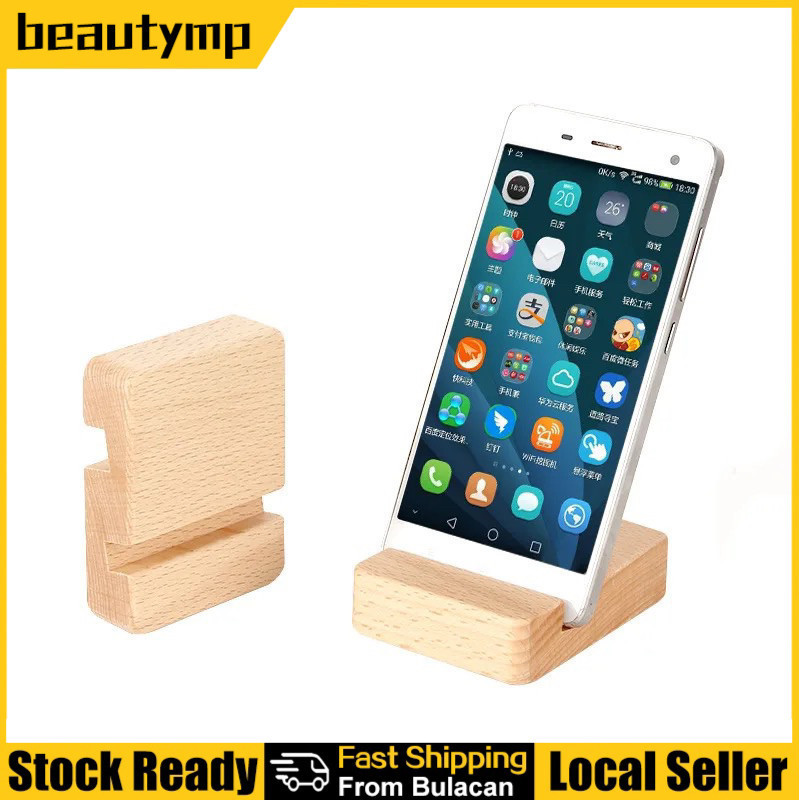 8x6x2cm Wooden Phone Stand Beech Phone Holder Portable solid wood phone ...
