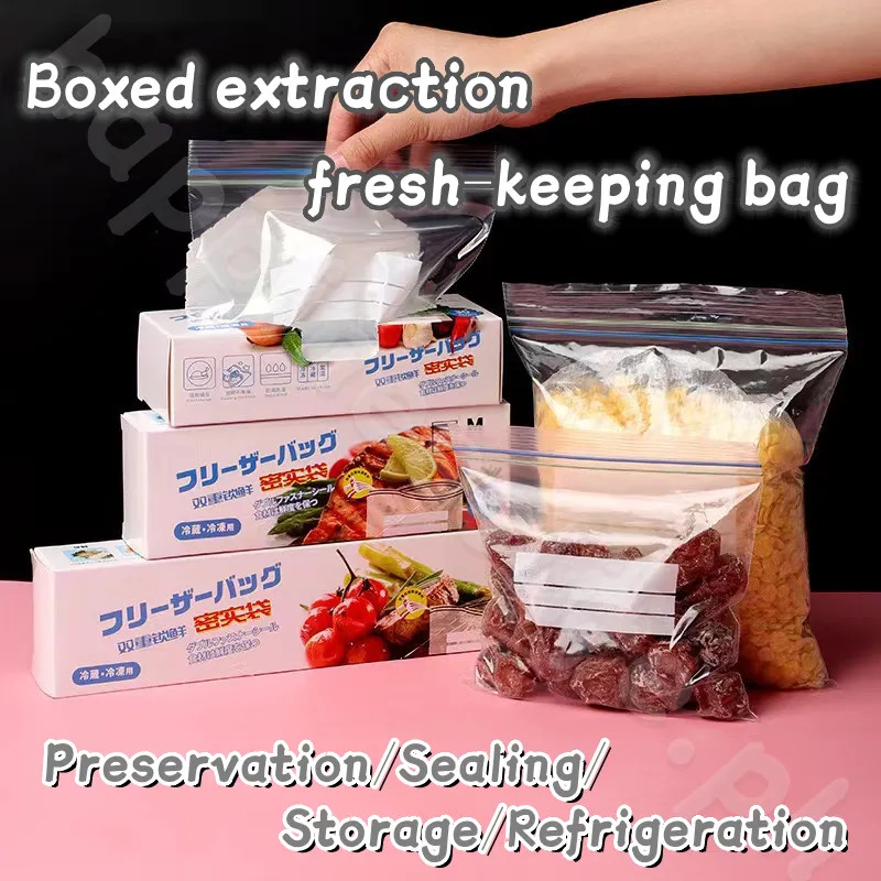 Reusable Fridge Food Storage Bags with Double Zipper Refrigerator ...