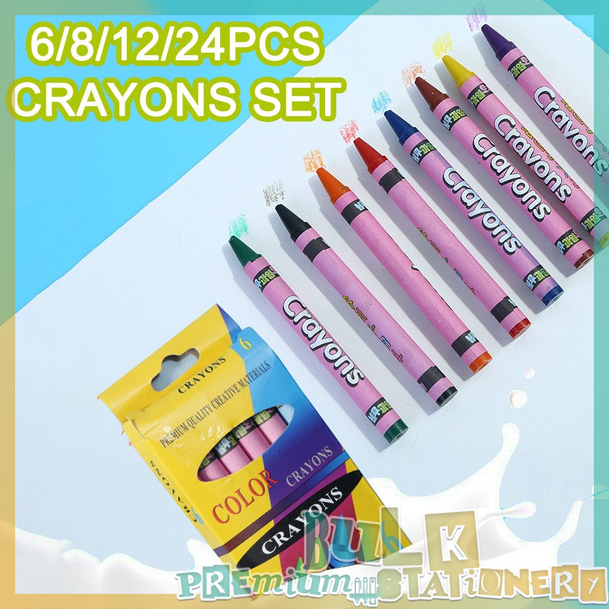 6/8/12/24pc Generic Crayon Better Crayons Set Stationery Art School ...