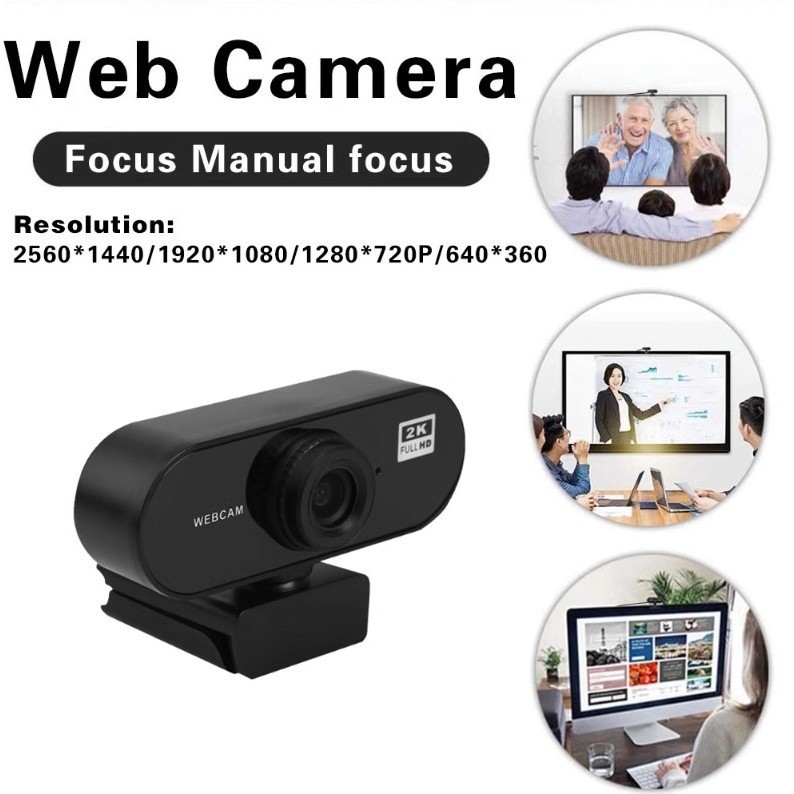 New Computer Webcam HD For PC 2K Mini Web Camera with Microphone USB 2. ...