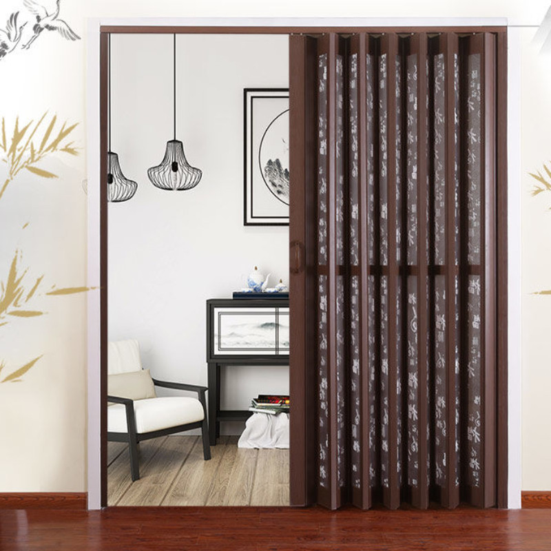 No Lower Ground Rack PVC Collapsible Door Invisible Sliding Door ...